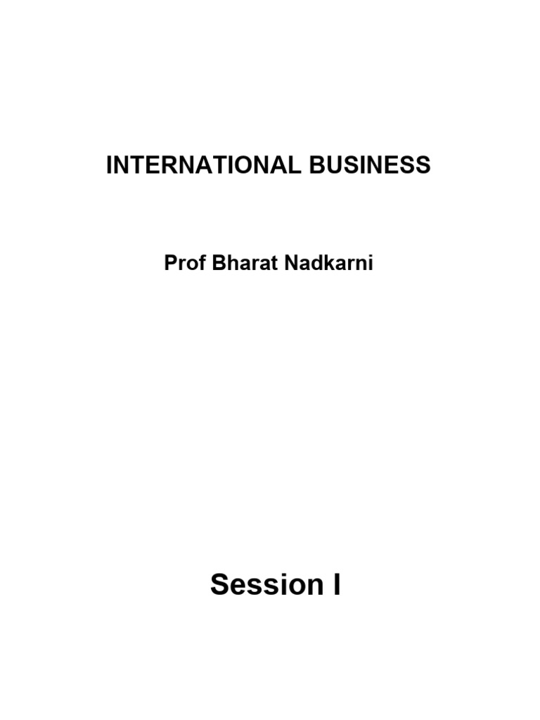 01 IntBiz - Theories Session 1, 2, 3, 4 & 5 | PDF | Special Drawing ...