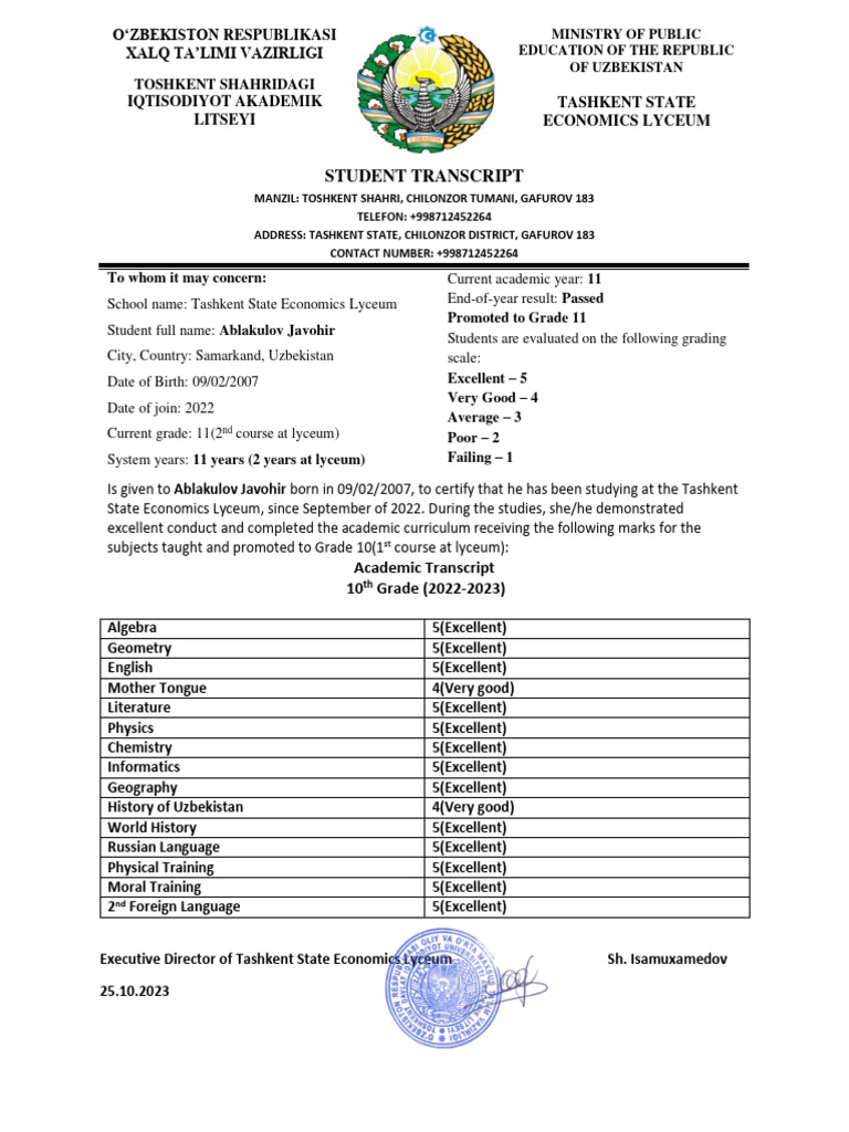 Transcript JJJJJ | PDF | Educational Stages | Secondary Education