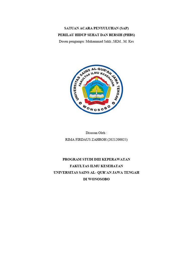 Promkes Sap PHBS RIMA | PDF