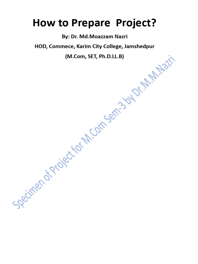 M.Com Project Preparation Guide | PDF | Experiment | Causality