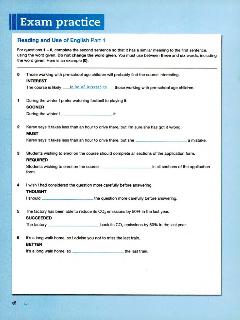 Sentence Transformation Practice | PDF