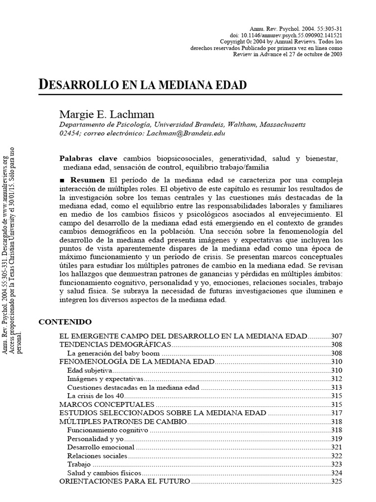 DEVELOPMENT IN MIDLIFE Es | PDF | Adultos | Baby Boomers