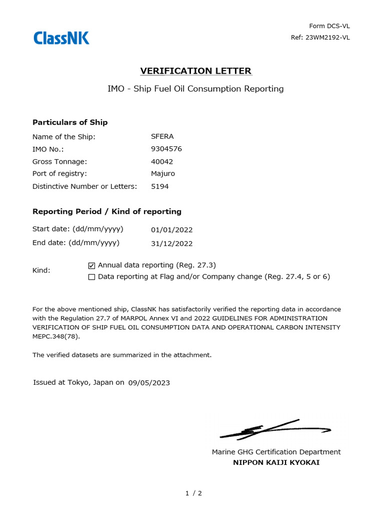 Ship Fuel Consumption Report | PDF | Fuel Oil | Fossil Fuels