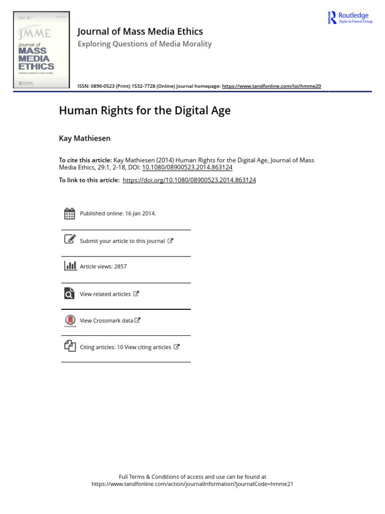 Human Rights For The Digital Age | PDF | Privacy | Human Rights