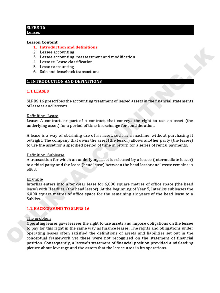 1644473343SLFRS 16 - Part 1 | PDF | Lease | Balance Sheet