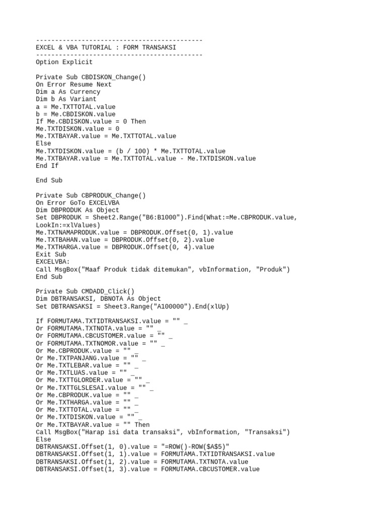 FORM TRANSAKSI | PDF | Computer Programming
