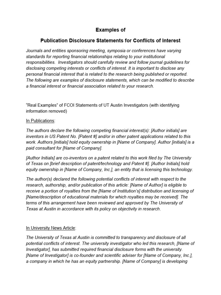 Public Disclosure Statement Examples Feb2021-Update | PDF | Patent ...