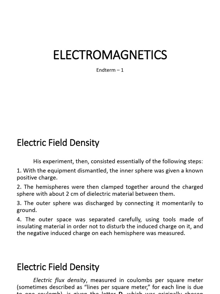 Electromagnetics Endterm 1 | PDF | Electric Field | Flux