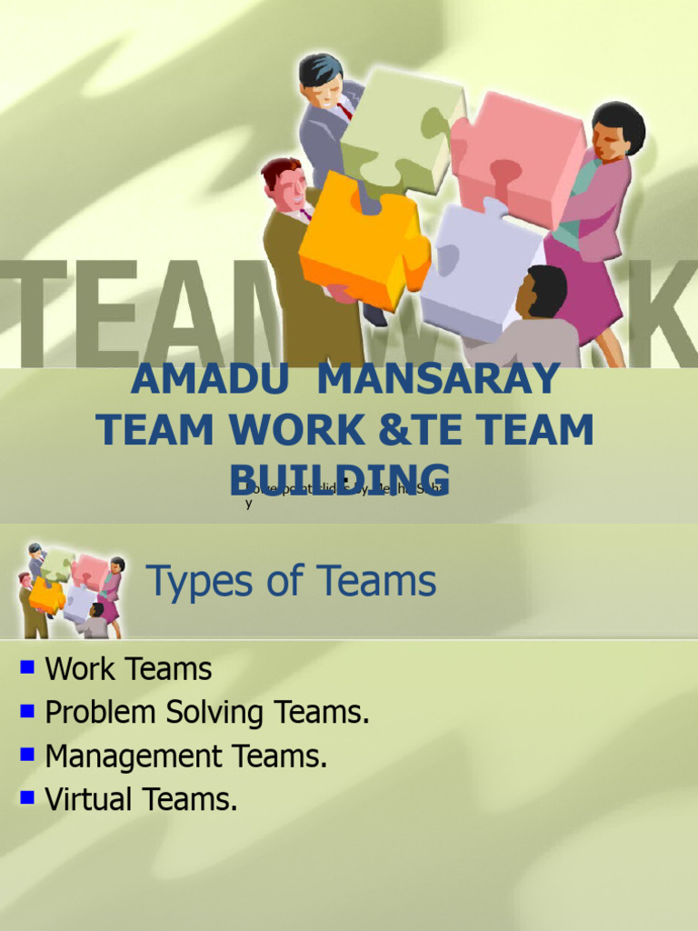 TEam Work | PDF | Self-Improvement