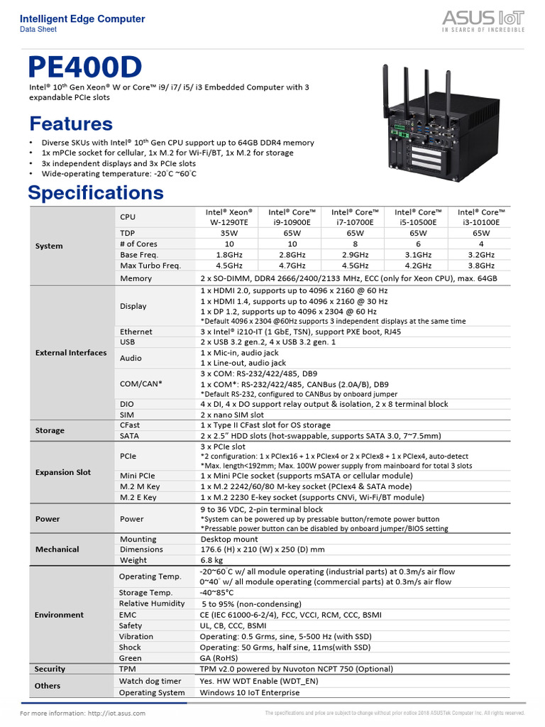 PE400D Datasheet | PDF | X86 Architecture | Computing
