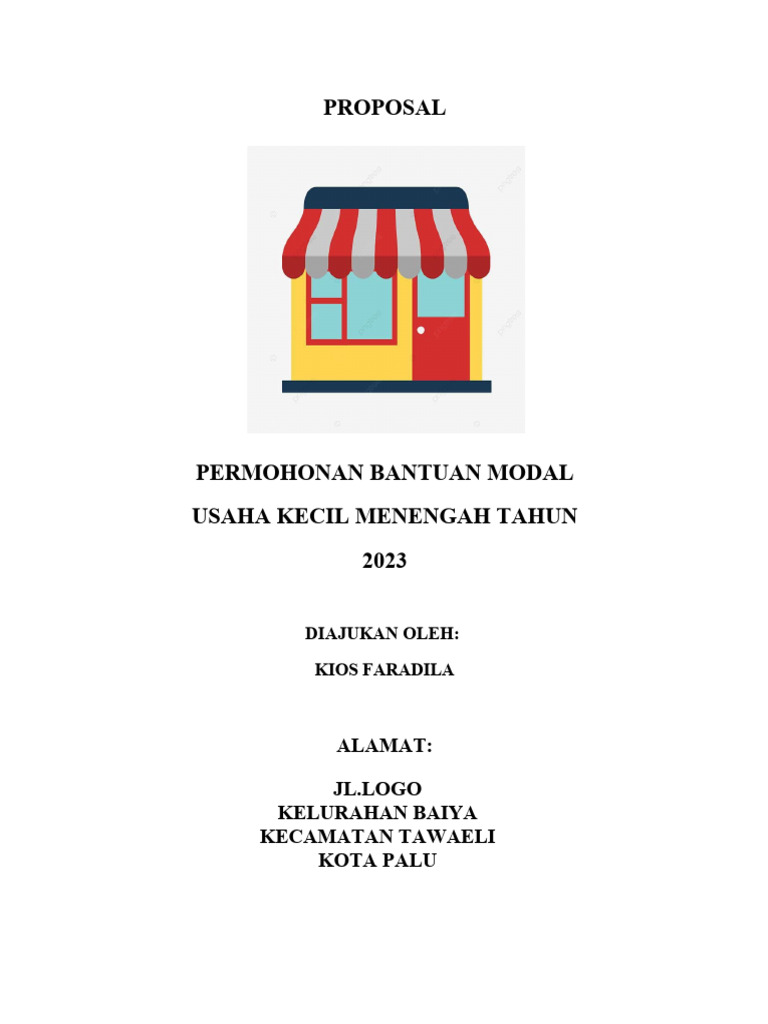 PROPOSAL Kios FARADILA | PDF