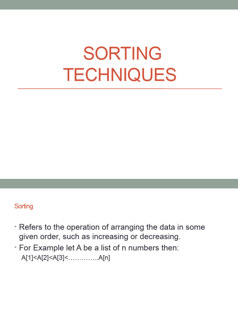 Chapter 3 Sorting Techniques | PDF | Computer Programming | Applied Mathematics