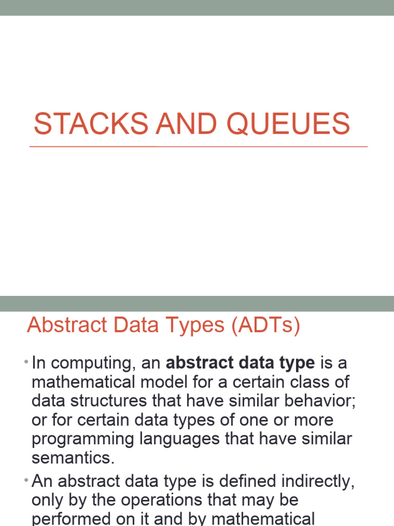 Chapter 4 & 5 Stacks and Queues | PDF