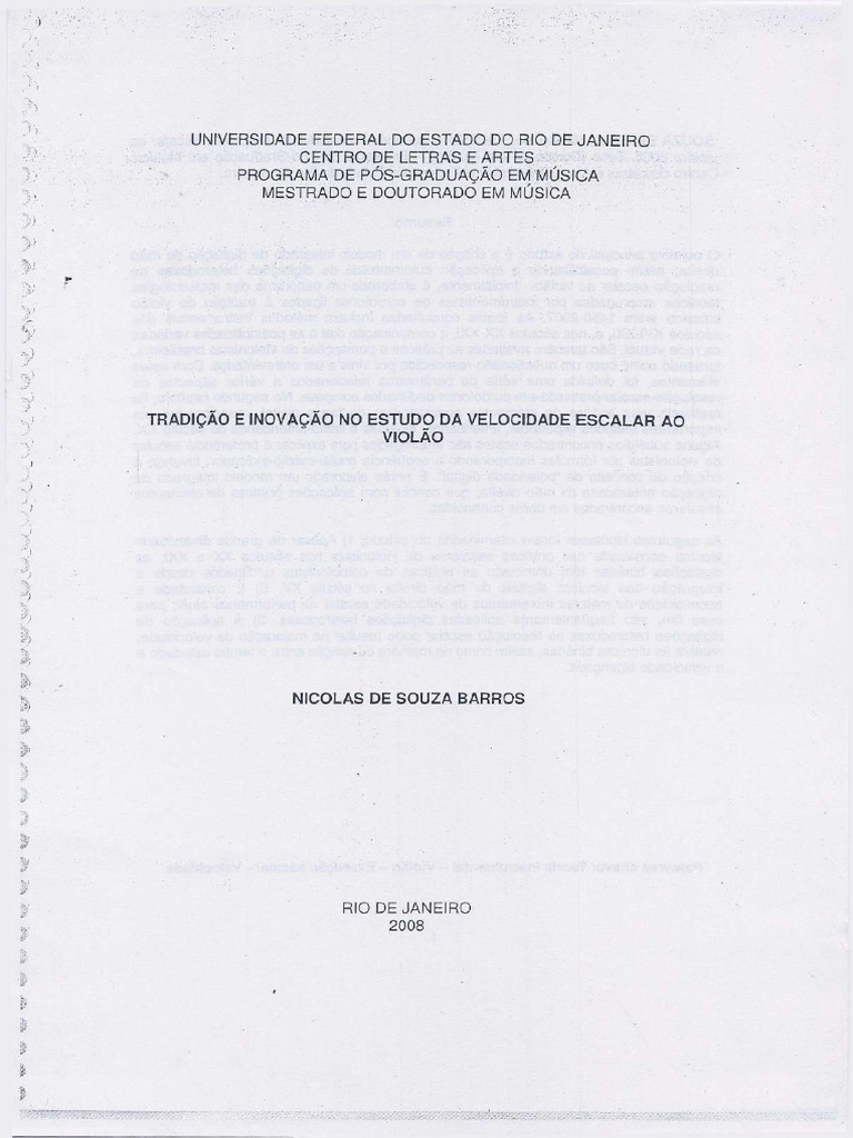 Nicolas de Souza Barros Tradiczazo e Inovaczazo No Estudo Da Velocidade ... Nicolas de Souza Barros Tradiczazo e Inovaczazo No Estudo Da Velocidade ...