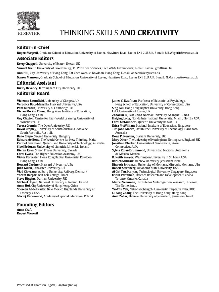 Academic Leaders in Creativity | PDF | Science & Mathematics