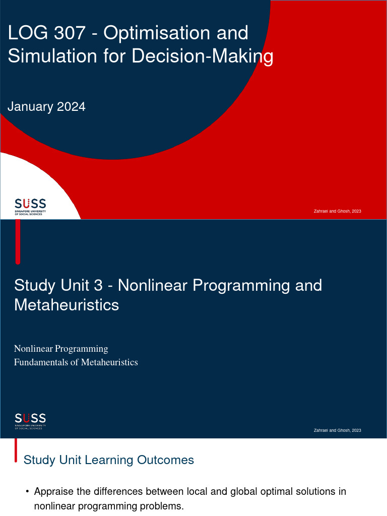 LOG307 Seminar 3 Jan 2024 | PDF | Metaheuristic | Mathematical Optimization