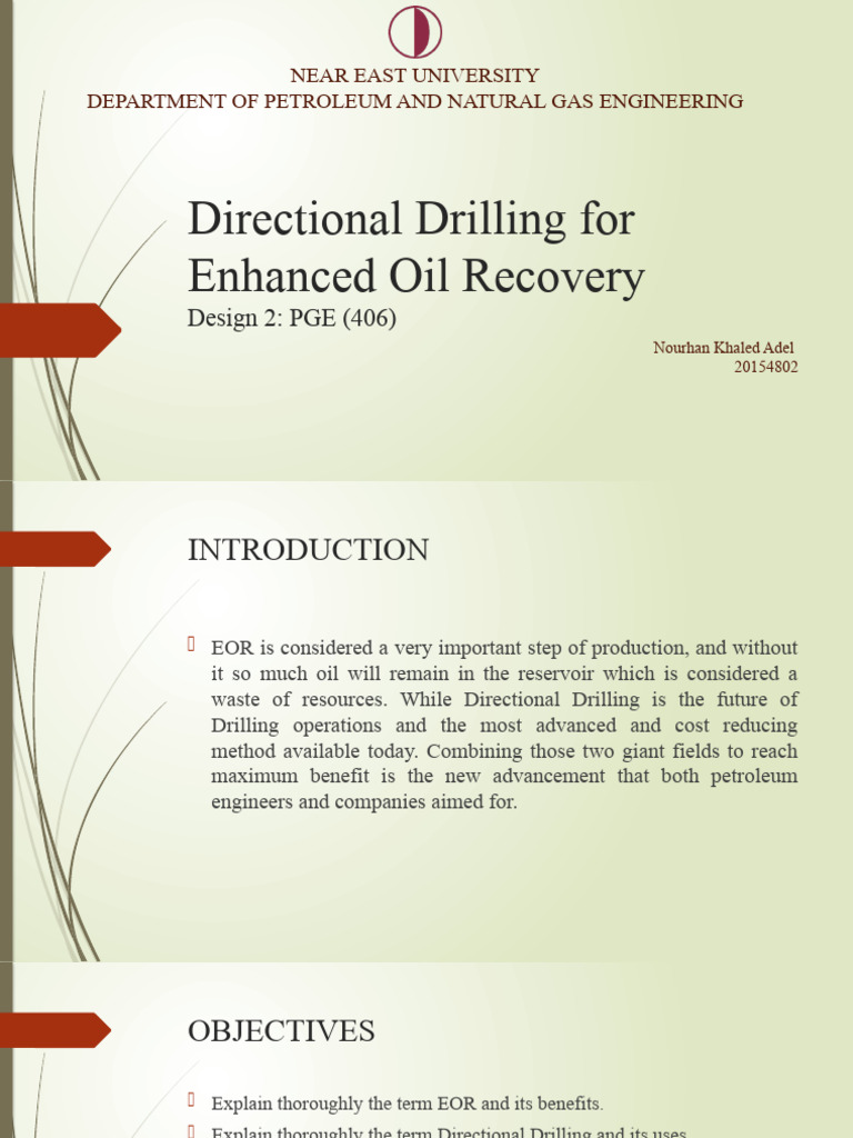 Directional Drilling for Enhanced Oil Recovery | PDF | Enhanced Oil Recovery | Oil Well