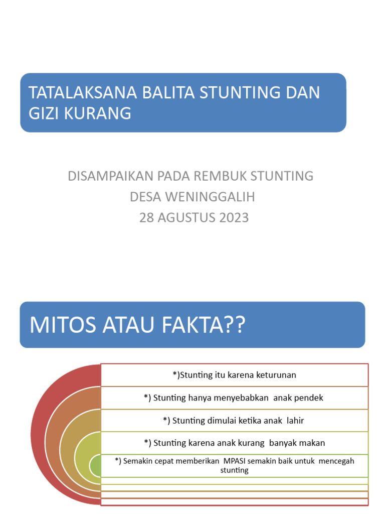 Tatalaksana Balita Stunting Dan Gizi Kurang Rembuk Stunting | PDF ...