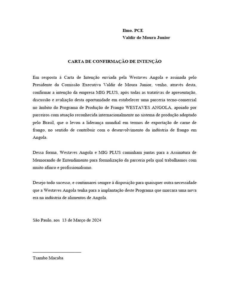 Carta Resposta Mig Plus | PDF