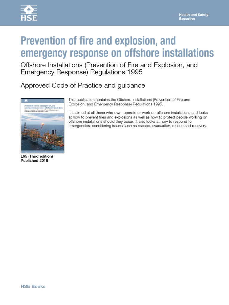 PFEER Offshore Fire & Explosion Regulations ACOP | PDF | Occupational Safety And Health | Risk