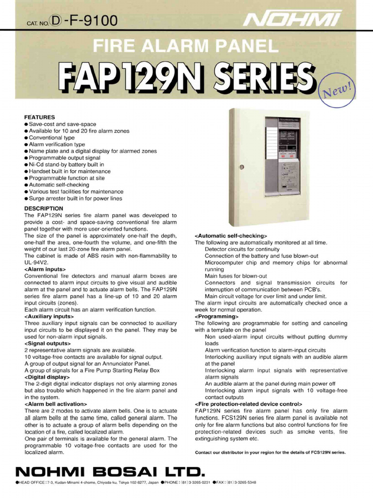 Nohmi-Fap 129n Series | PDF