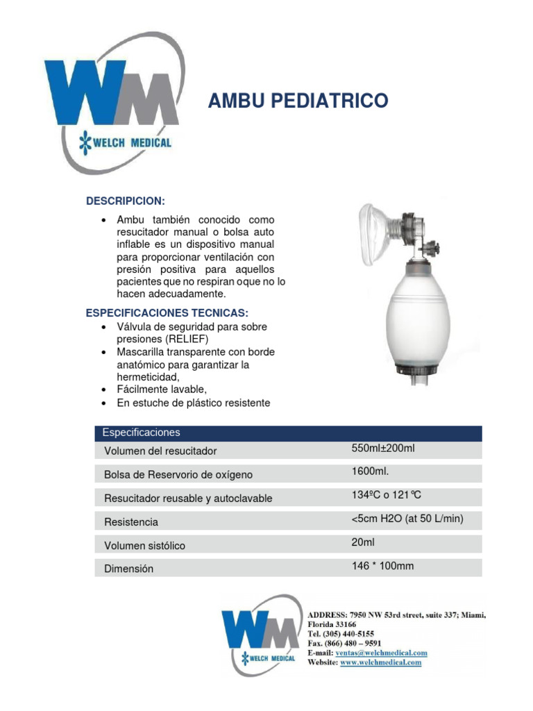 AMBU PEDIATRICO - WELCH MEDICAL | PDF