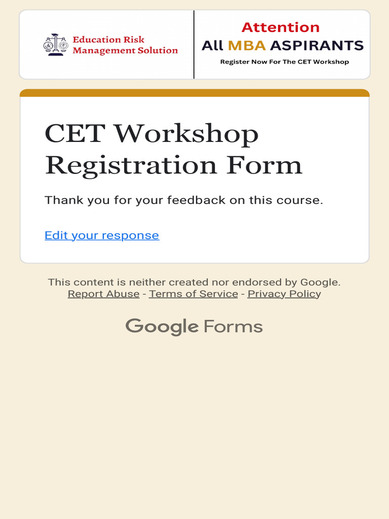 CET Workshop Registration Form | PDF | Career & Growth | Business