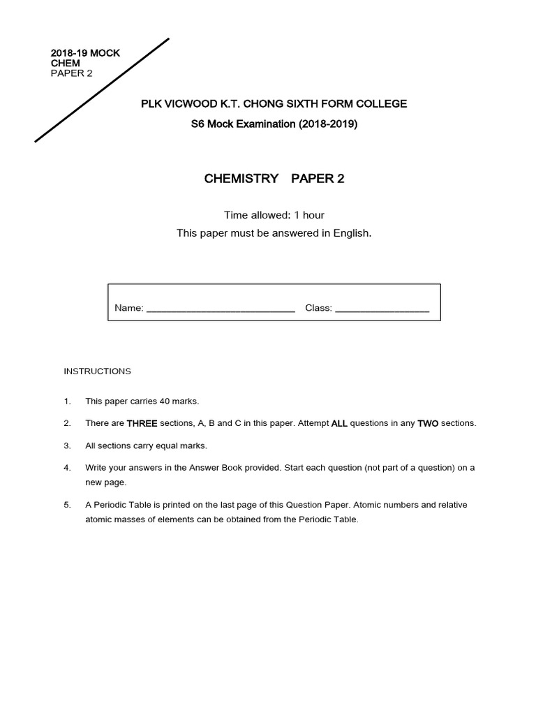 PLKVKTCSFC - F6 - 2018-2019 - Chem PP2 - Kuok Kelly | PDF