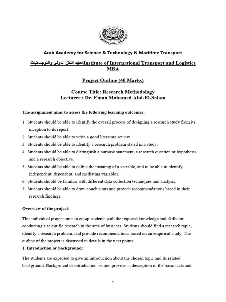 Project Outline | PDF | Survey Methodology | Methodology