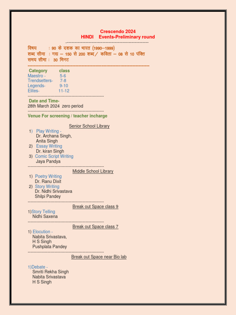 Crescendo Hindi 2024 (Preliminary Round) | PDF