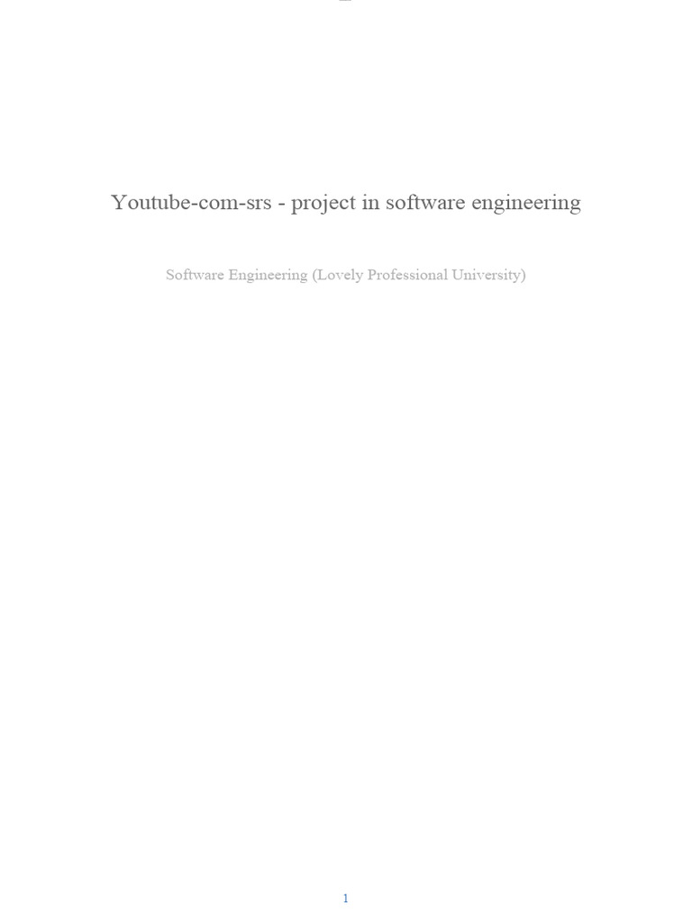 Youtube Srs | PDF | You Tube | Input/Output