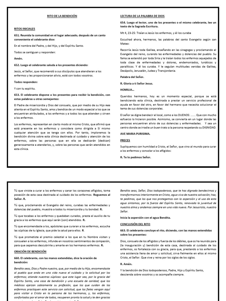 Rito de La Bendición | PDF | Bendición | Jesús