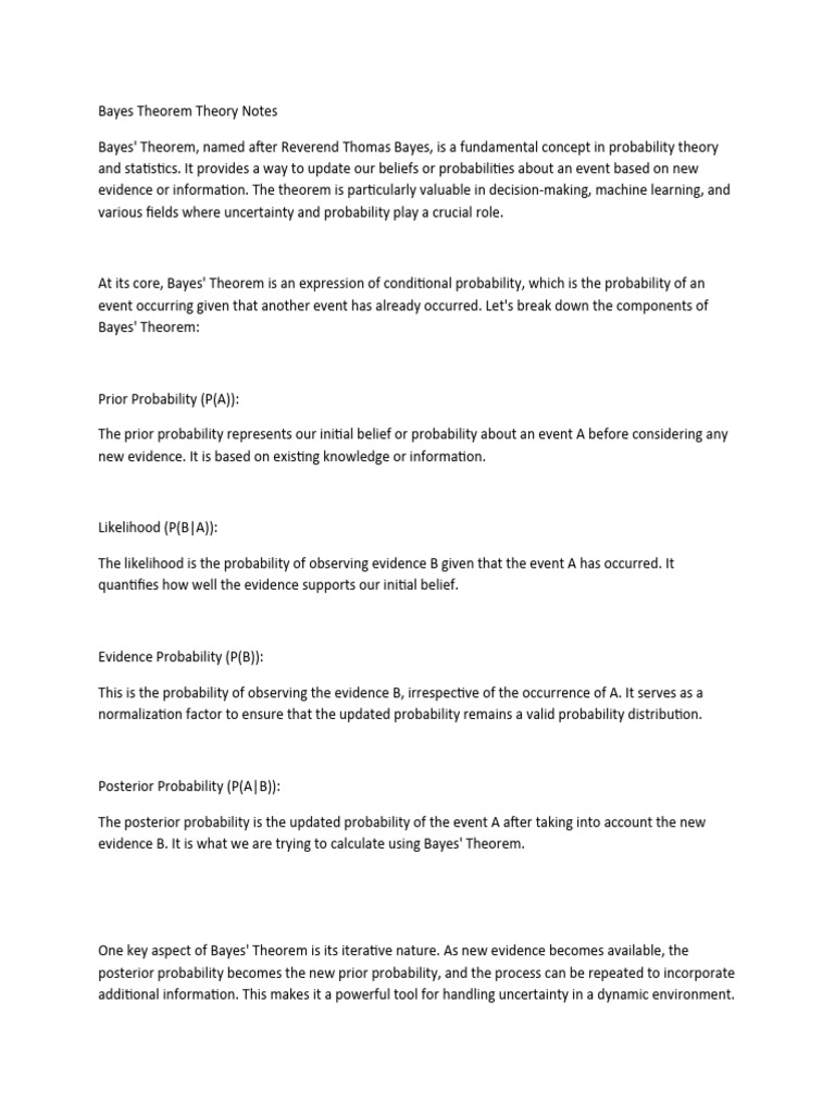Bayes Theorem | PDF | Probability | Bayesian Inference Bayes Theorem | PDF | Probability | Bayesian Inference