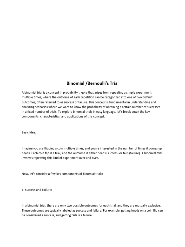 Intro to Binomial Trials | PDF | Probability | Probability Theory