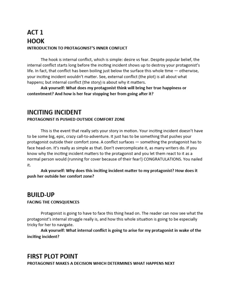 Protagonist's Journey: Conflict & Growth | PDF | Plot (Narrative) | Fear