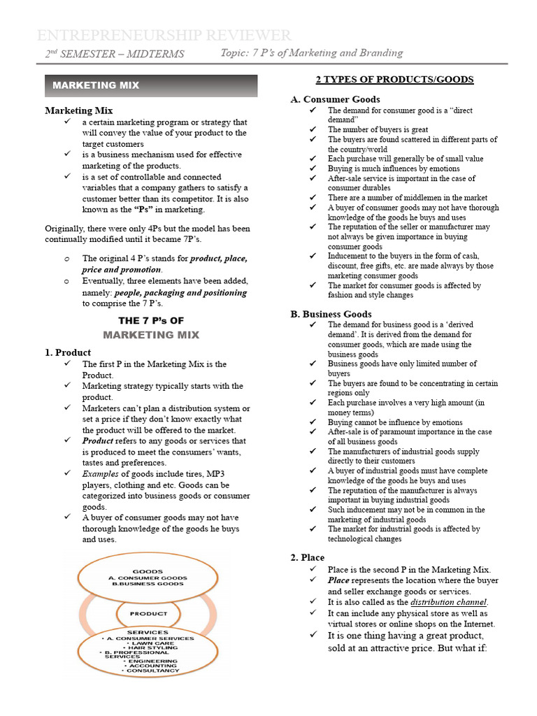 GRADE 12 - STEM ENTREP Reviewer 5 | PDF | Pricing | Marketing