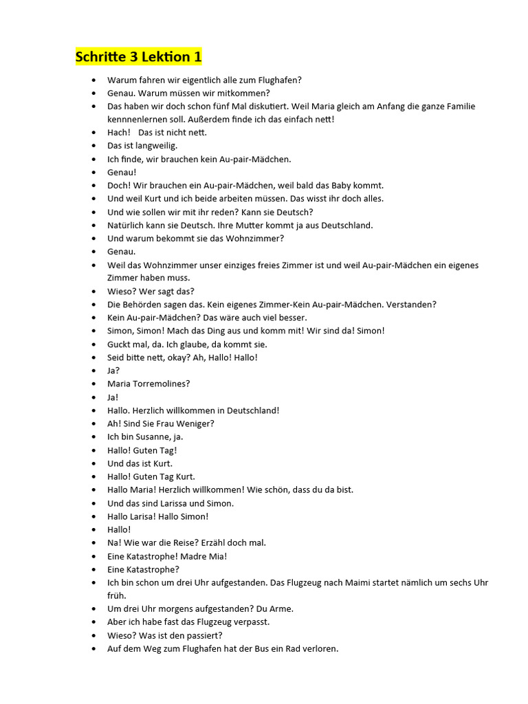 Schritte A2.1 Lektion 1 | PDF