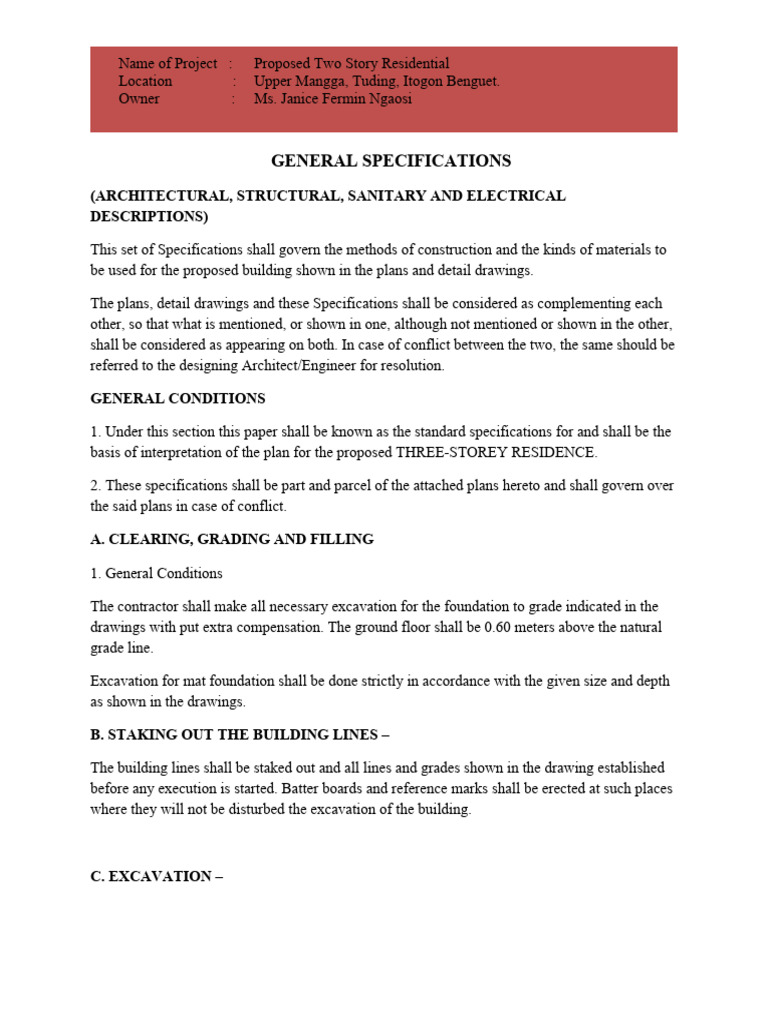 Sample Construction Specifications | Download Free PDF | Concrete ...