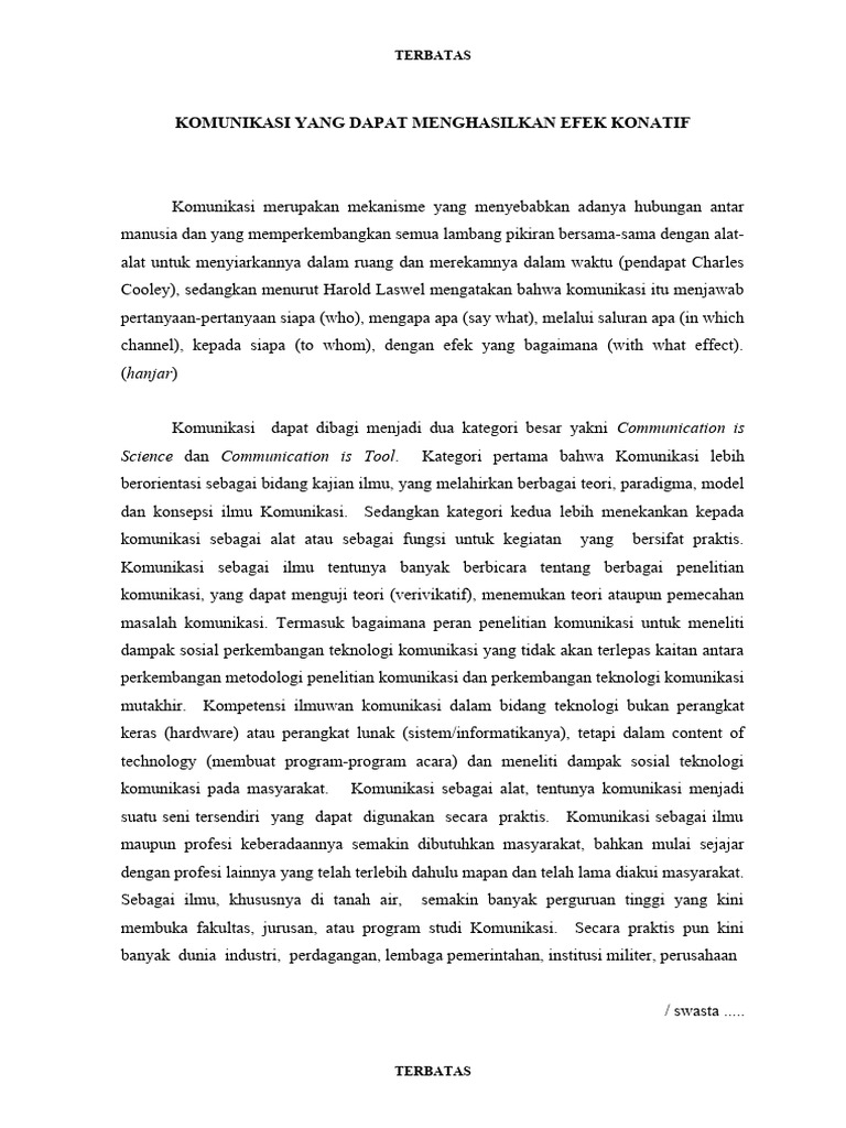 Komunikasi Efektif dan Aspeknya | PDF