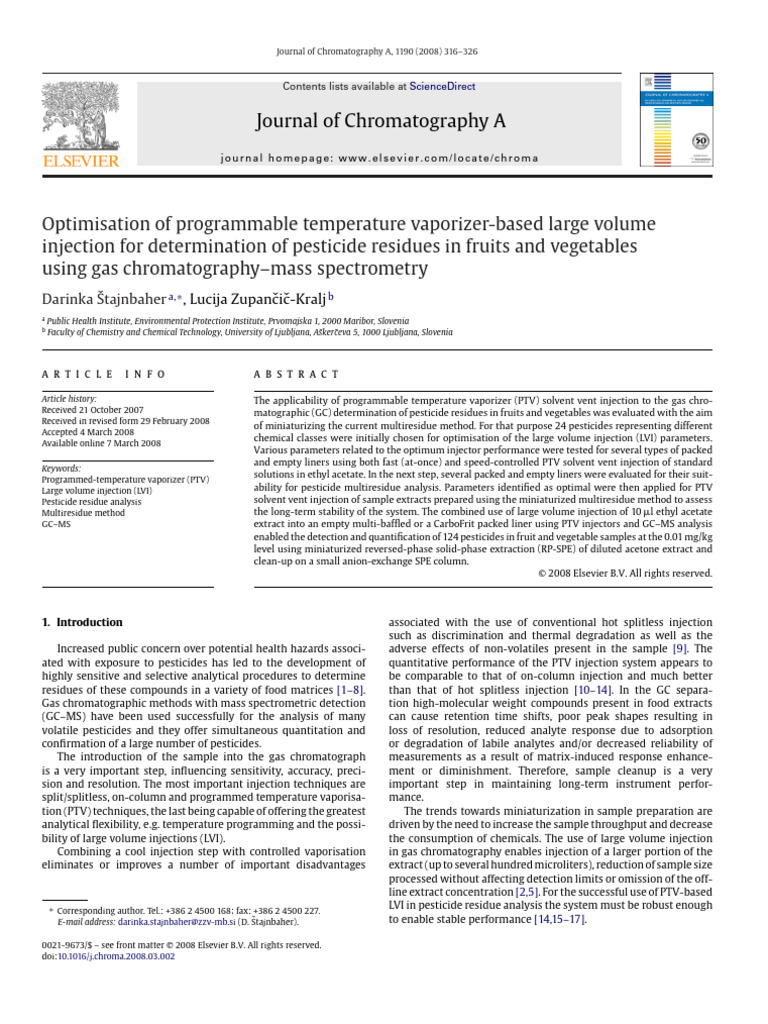 Journal of Chromatography A | PDF | Gas Chromatography | Chromatography