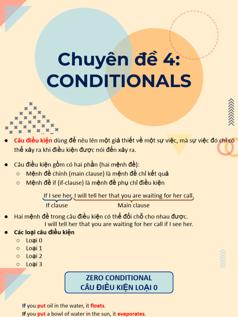 Chuyên Đề 4 - Conditionals (With Key) | PDF
