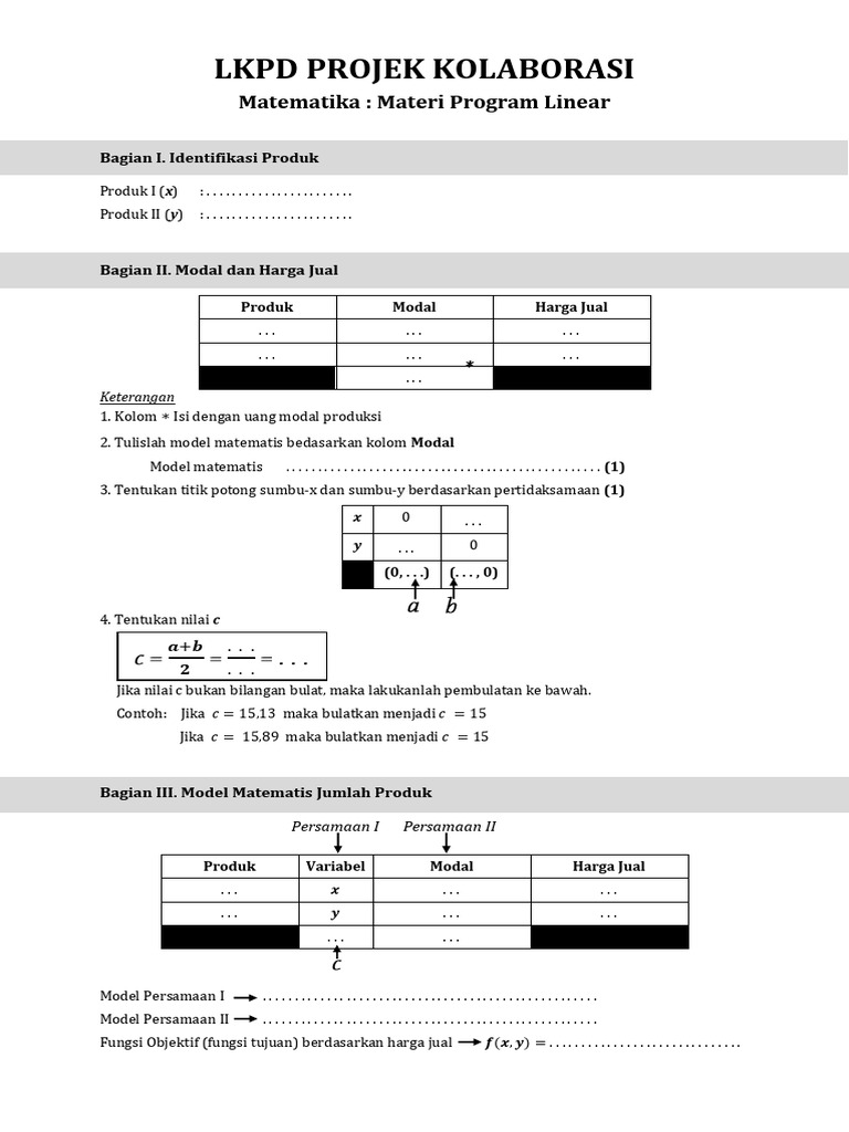 LKPD Matematika Program Linear | PDF