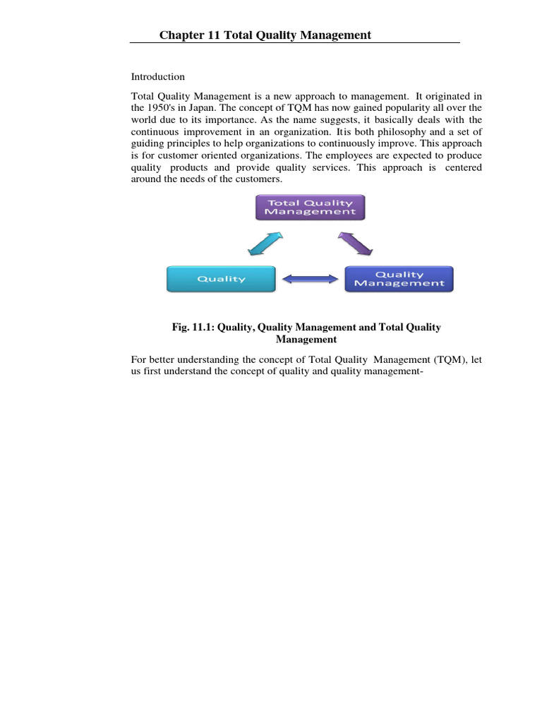 Chapter 11 Total Quality Management | PDF | Quality Management ...