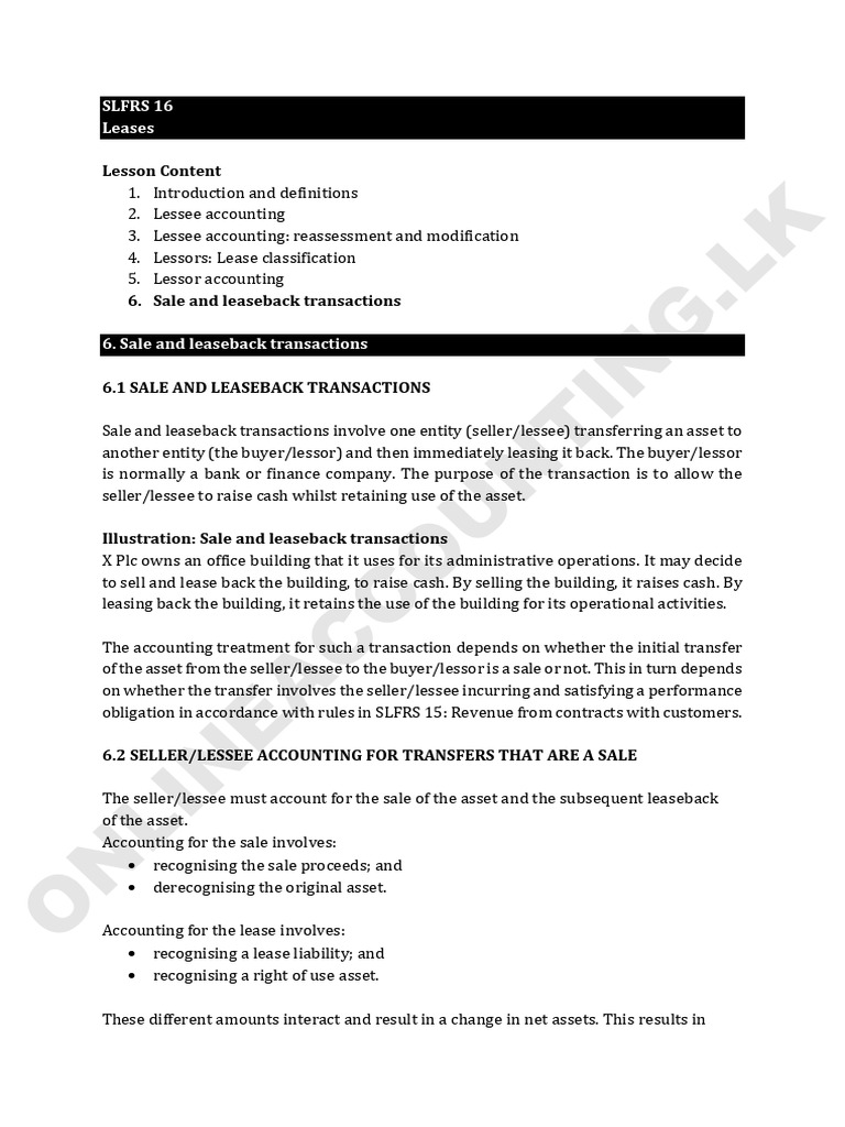 1644473600SLFRS 16 - Part 6 | PDF | Lease | Fair Value