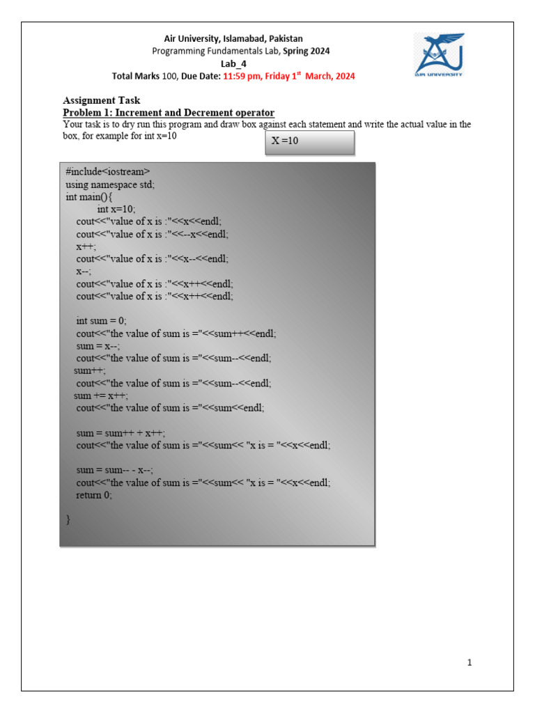 Lab 4 Spring 2024 | PDF | C++ | Object Oriented Programming