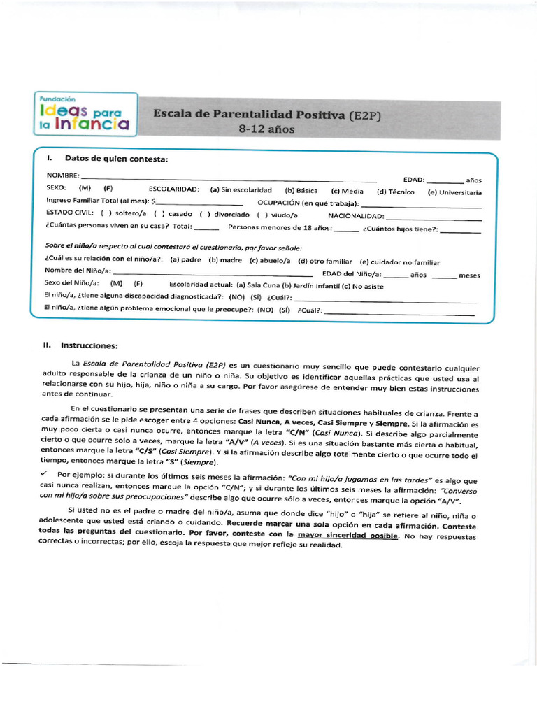 E2P 8-12 Años | PDF