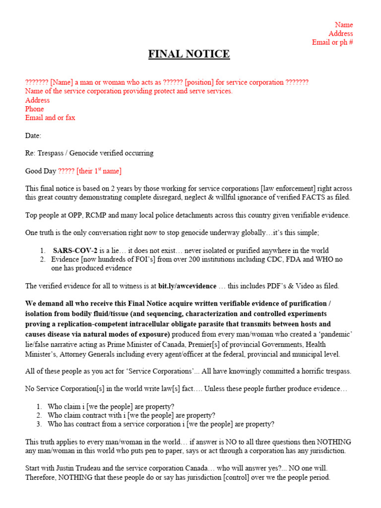 FINAL.NOTICE.TO.PEOPLE.IN.LAW.ENFORCEMENT.Template | PDF