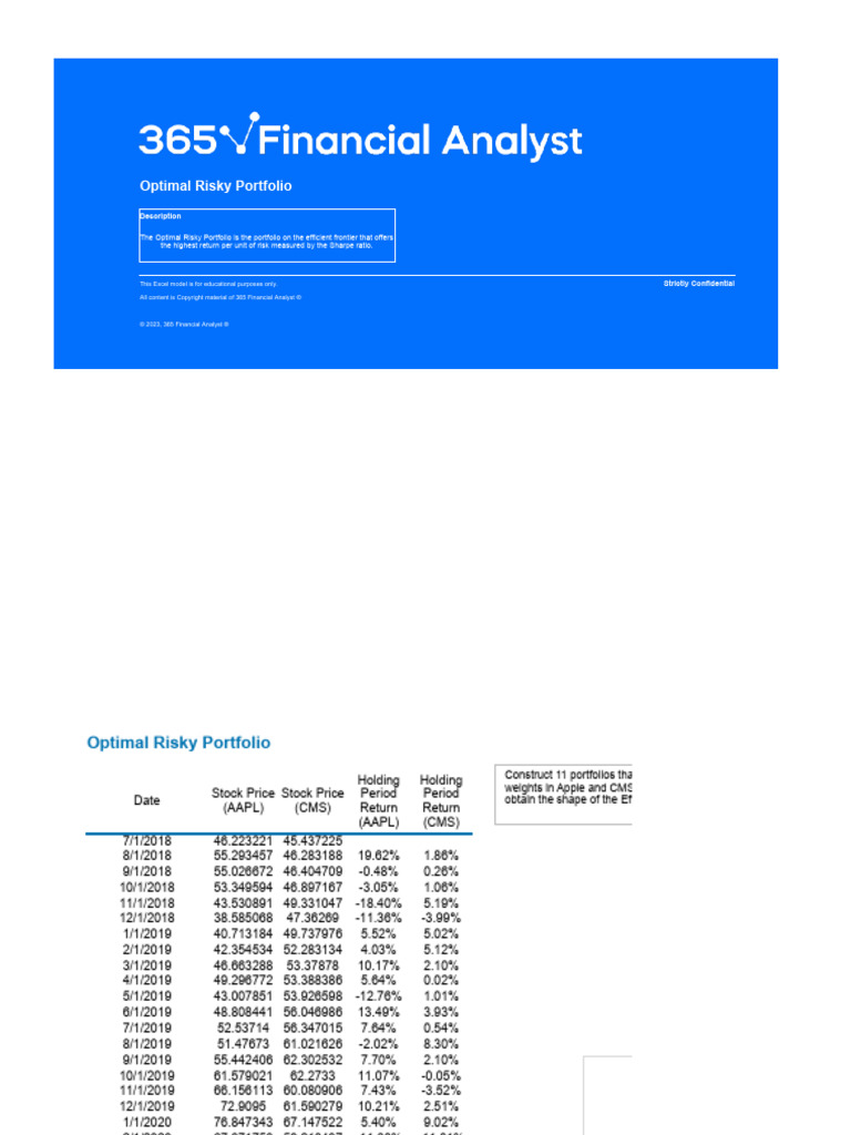93 Optimal Risky Portfolio | Download Free PDF | Modern Portfolio Theory | Private Sector
