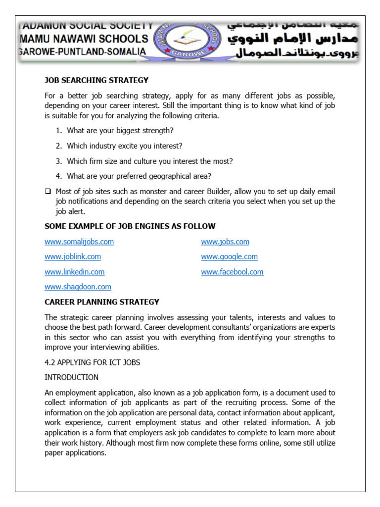 Effective ICT Job Application Strategies | PDF | Educational Technology ...