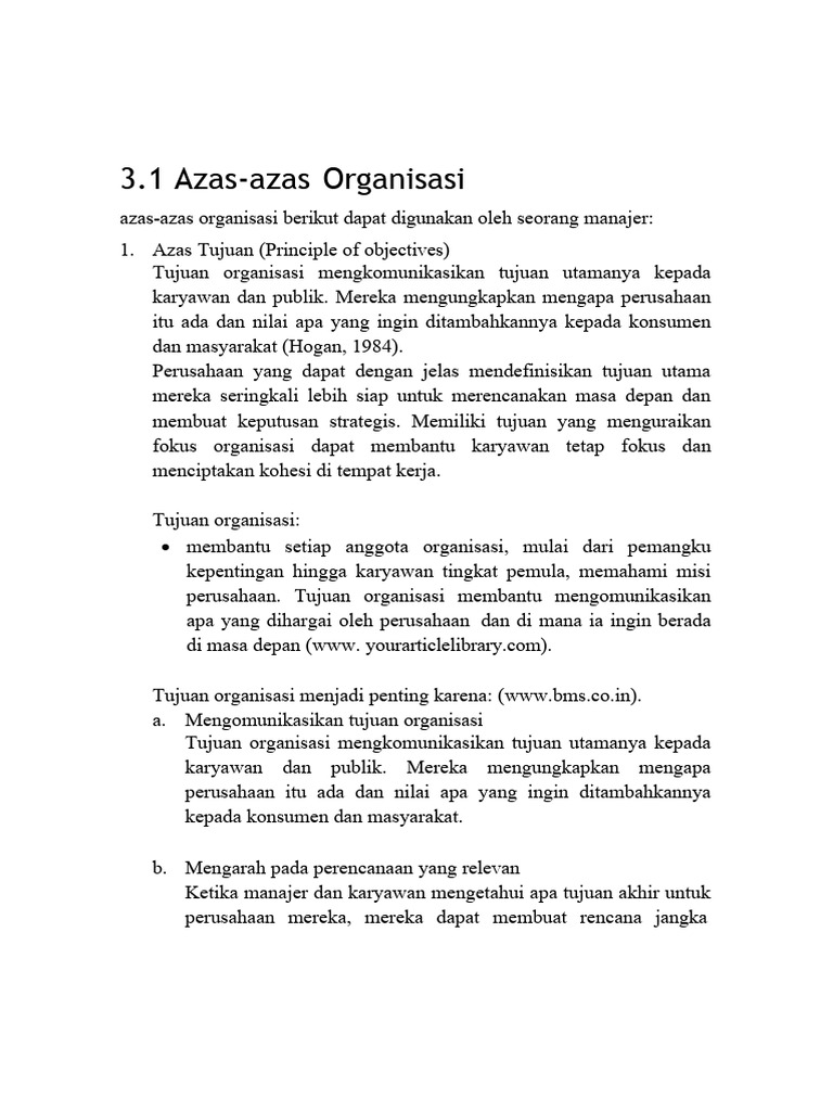3.1 Azas-Azas Organisasi | PDF